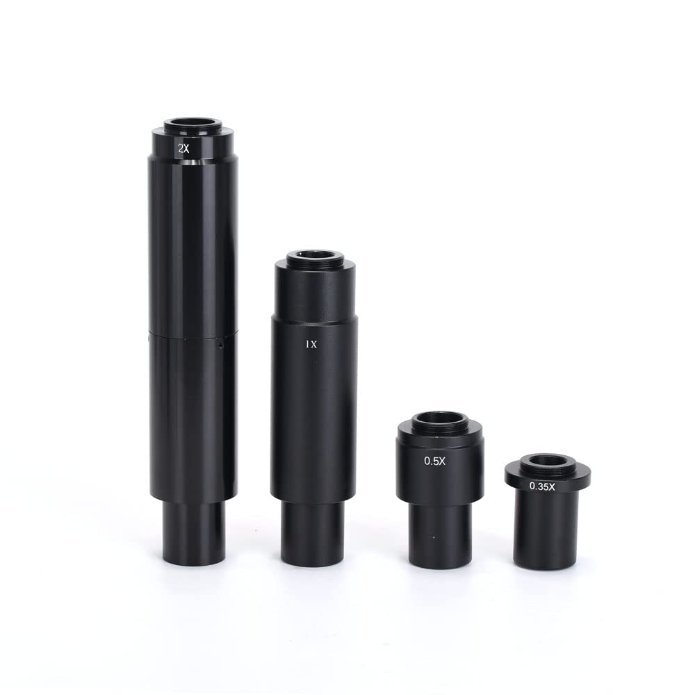 HAYEAR Industry Microscope Lens C Mount Eyepiece Lens Tube 0.35X 0.5X 1X 2X for Optical Zoom 0.7X - 4.5X Monocular Lens (0.5X)