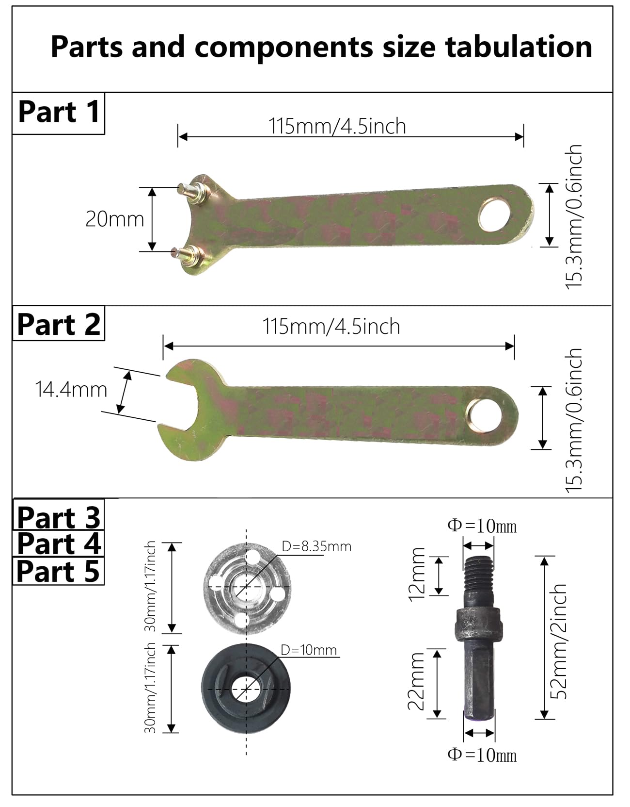 Hyamass 5 in 1 Electric Drill Conversion Angle Grinder Adapter Connecting Rod Kit with Wrench Variable Shaft Coupler Converter Tool,10mm Arbor Mandrel Adapter,Adapter Set for Most Small Angle Grinder