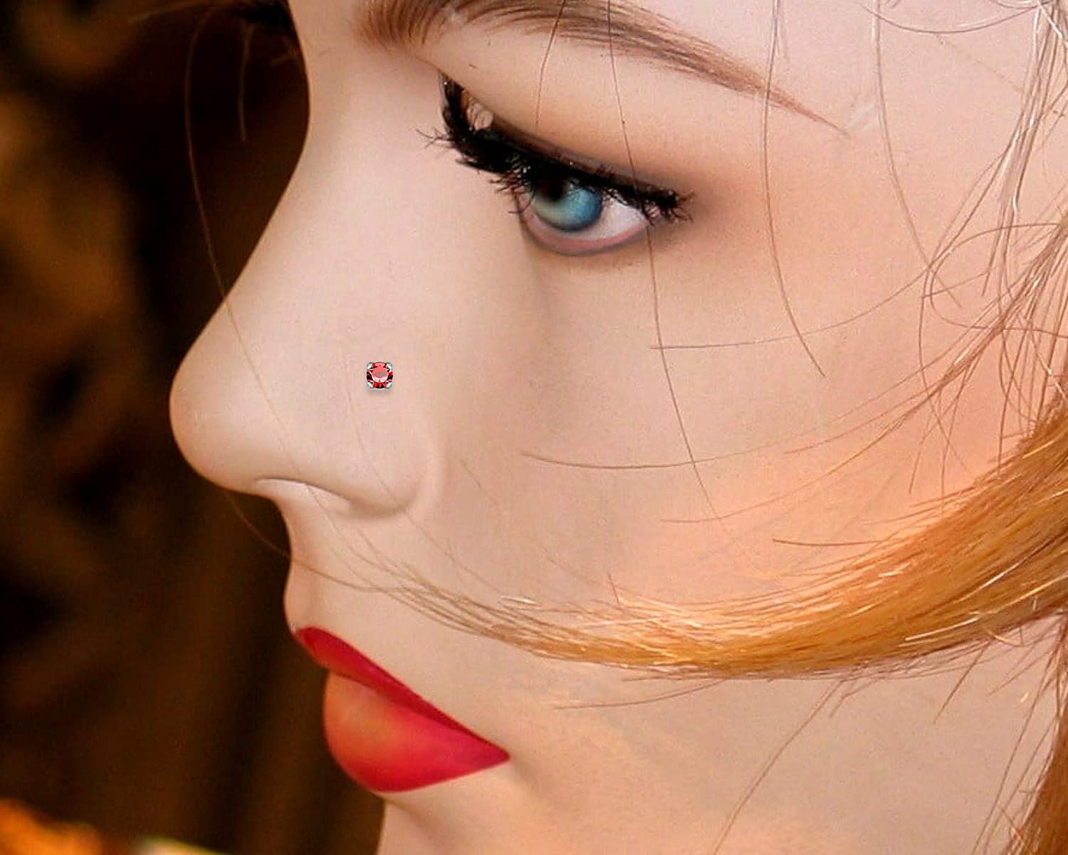 Dark Green Claw Set Round Gem Sterling Silver Ball End Nose pin Body Jewelry