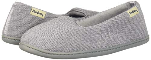 Dearfoams Women's Rebecca Lightweight Cozy Memory Foam Closed Back Slipper with Wide Widths, Sleet Chenille, 9-10