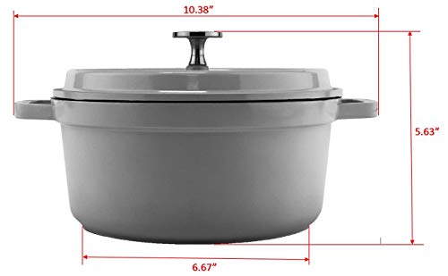 G.E.T. CA-011-CB/BK Heiss Energy-Efficient Cast Aluminum Dutch Oven, 2.5 Quart, Round, Blue