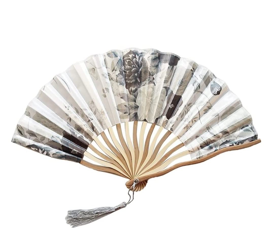 Folding Hand Fan Folding Fan Handheld Folded Fan Chinese Style Hand Held Fan Bamboo Paper Folding Fan Party Wedding Decor Vintage Foldable Fan Hand Held Fans (Color : K, Size : 21CM)