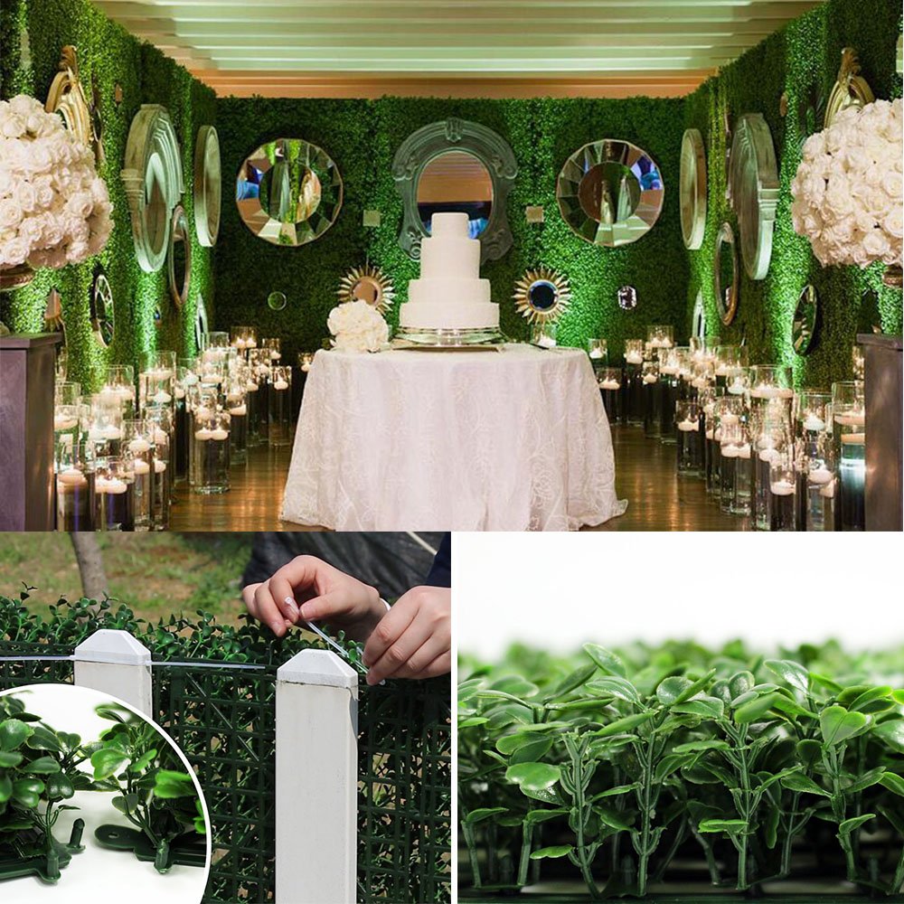 DearHouse 12 Pieces 20"x 20" Artificial Boxwood Panels Topiary Hedge Plant, Privacy Hedge Screen UV Protected Suitable for Outdoor, Indoor, Garden, Fence, Backyard and Decor