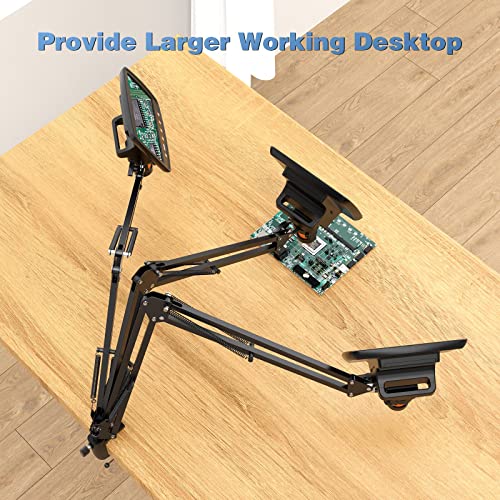 Hayve Microscope Arm Stand,Adjustable Metal Bracket with Clamp and Grommet Base,Coin Microscope Mount ,Compatible with Model DM4 DM9 MS2 MS1 MS3& Most 4.3'',7'' Digital Microscopes (1.65(for MS1,MS3)