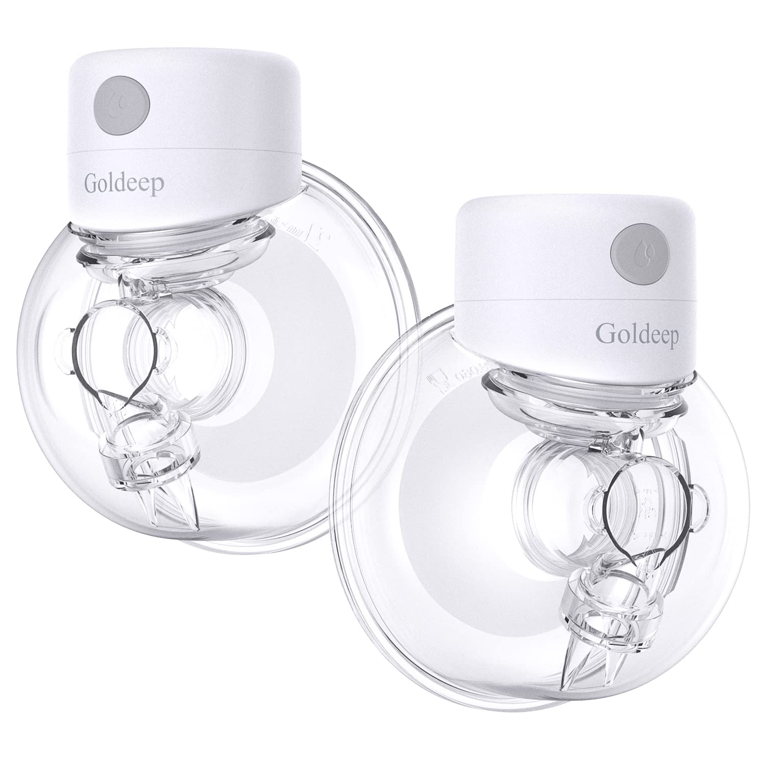 Goldeep Wearable Electric Breast Pump (Model S12) Breastfeeding– Hands Free Portable ,3 Modes & 12 Levels – LCD Screen, No Leakage, Low Noise, 24mm,2 Pack