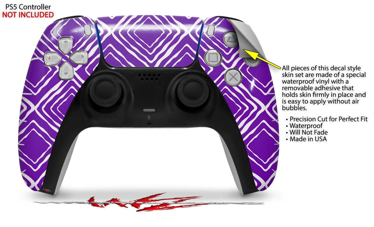 WraptorSkinz Skin Wrap compatible with Sony PS5 DualSense Controller Wavey Purple (CONTROLLER NOT INCLUDED)
