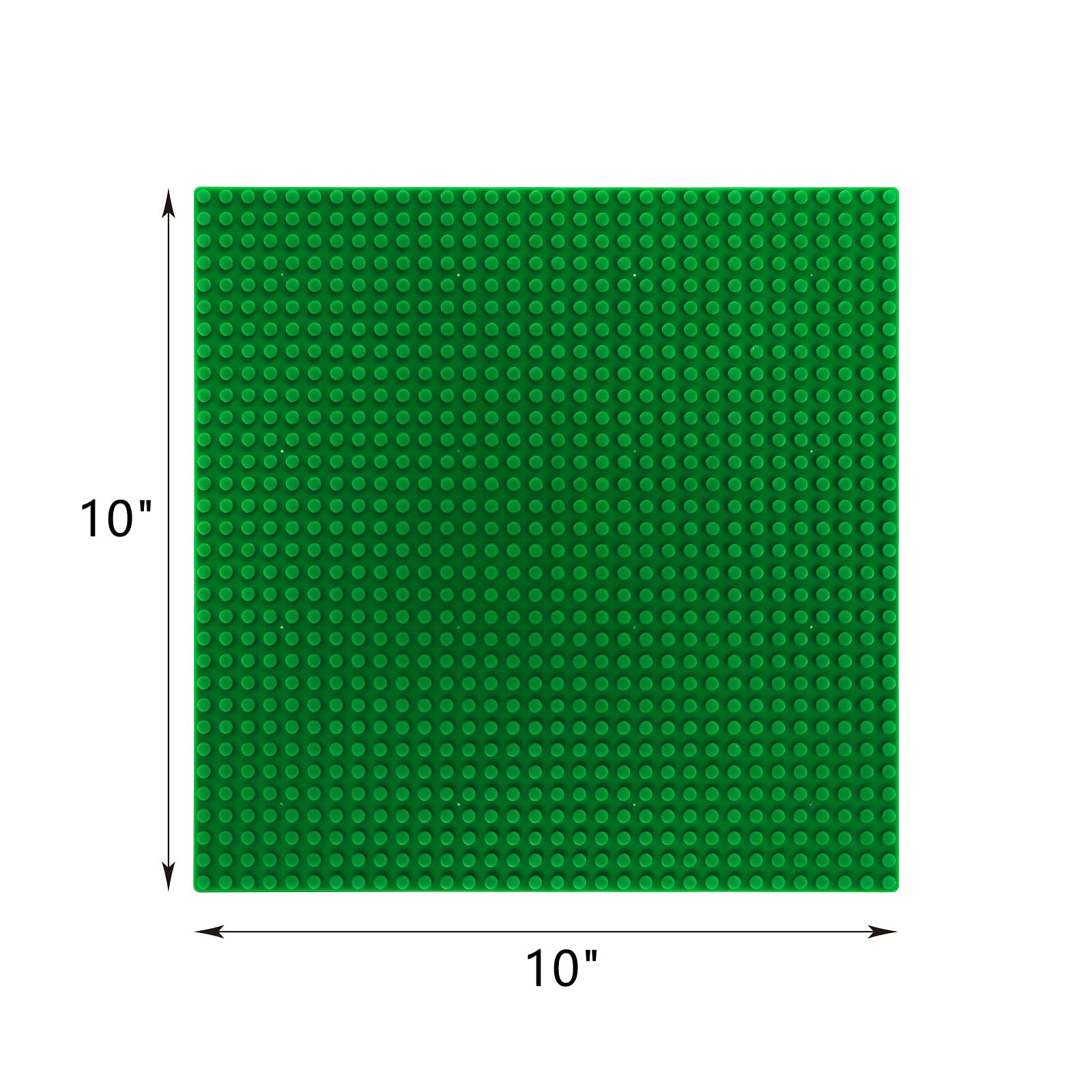 ZEAYEA 12 Pack Classic Baseplates, Building Base Plates for Building Bricks 100% Compatible with All Major Brands-Baseplate, 10" x 10" Stackable Bases, Green