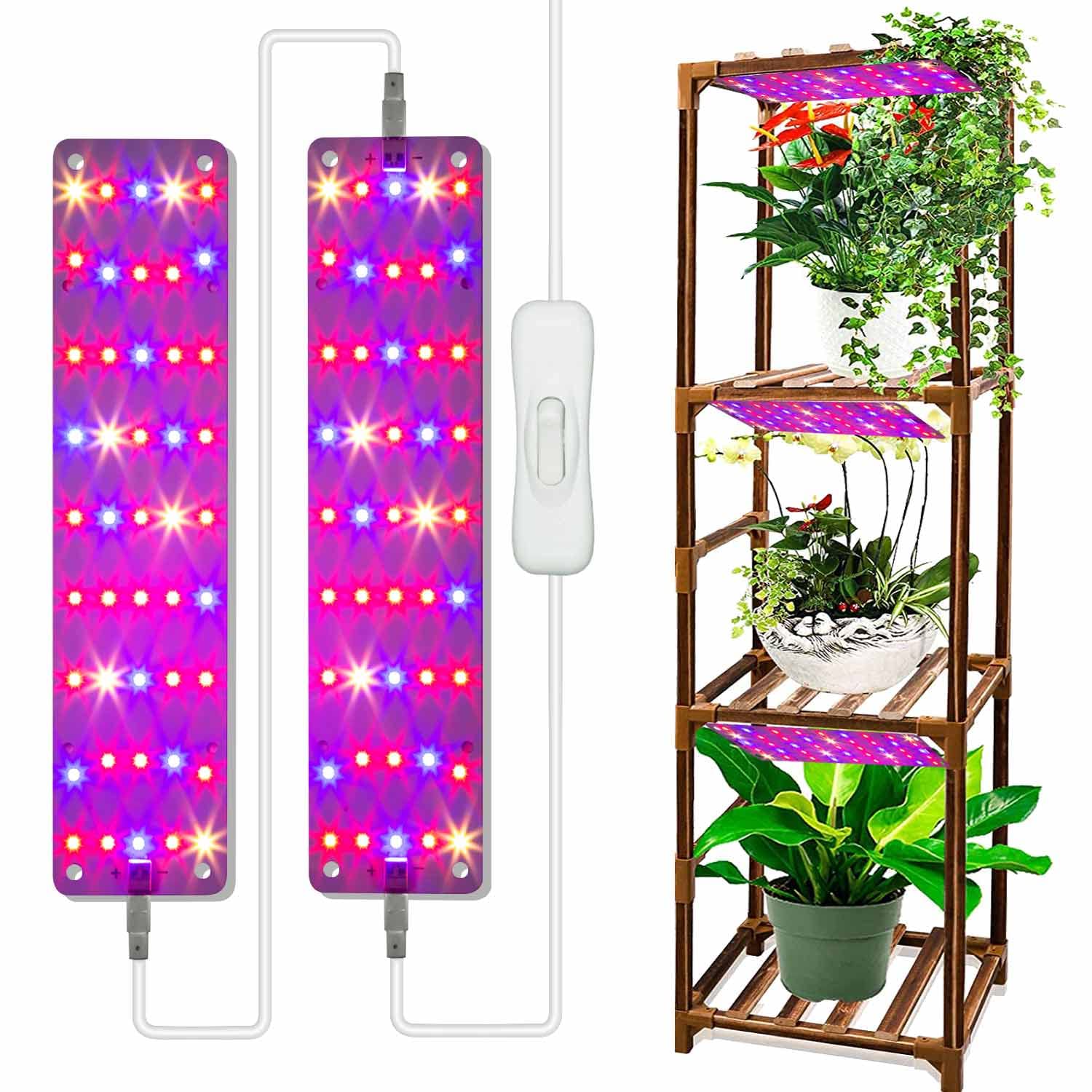 DOMMIA 20W/12W Grow Light Panel,Sunlike Warm White & Pulrple Light Full Spectrum for Indoor Garden Greenhouse Aquarium Hydroponic