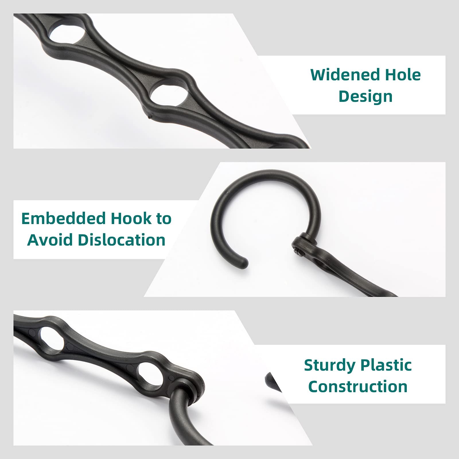 ZEDODIER Space Saving Hangers,Magic Hangers 10 Pack Sturdy Plastic Closet Space Saver Closet Organizer(Black)