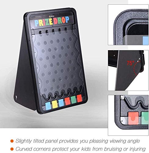 ZeHuoGe 30" Prize Drop Boards Disk Game Foldable Stand Customizable 6 Slots with 10 Pucks for Carnival Tradeshow Party