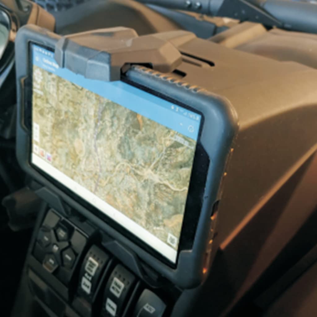 Goldfire X3 Device Tablet Holder Mount with Storage Box Compatible with 2017-2024 Can Am Maverick X3 / X3 Max DS MR RC Turbo R Maverick X3 Accessories (OE: #715002874)