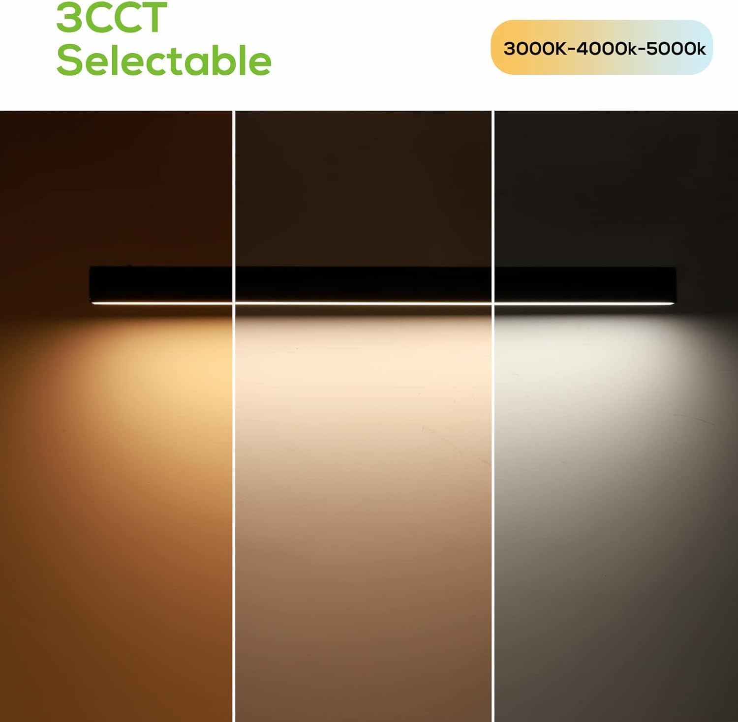 hykolity 8FT Linkable LED Linear Light, 80W 9200lm 3000K/4000K/5000K CCT Selectable, 0-10V Dimmable Architectural LED Suspension Office Lighting Fixture for Market, Garage, ETL,4 Pack - Silver