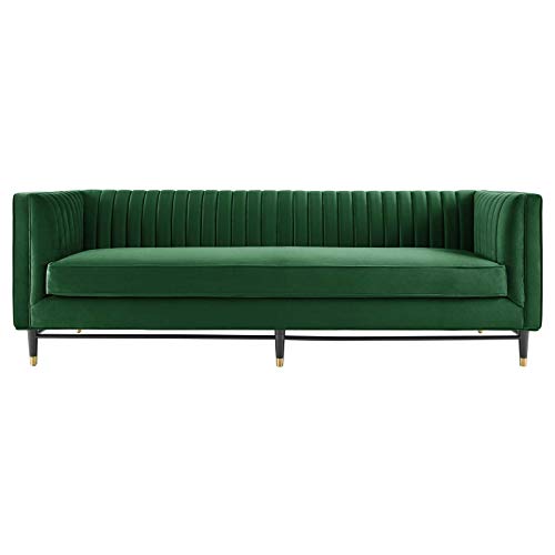 Modway Devote Channel Tufted Performance Velvet, Sofa, Emerald