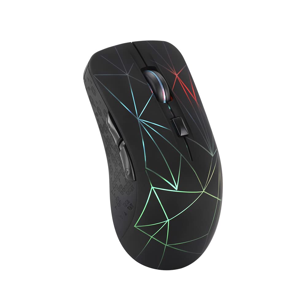 Fonicer Rechargeable Bluetooth 5.0&2.4G Dual Mode Wireless Gaming Mouse for PC, Mac, Laptop, Android Tablet, Black
