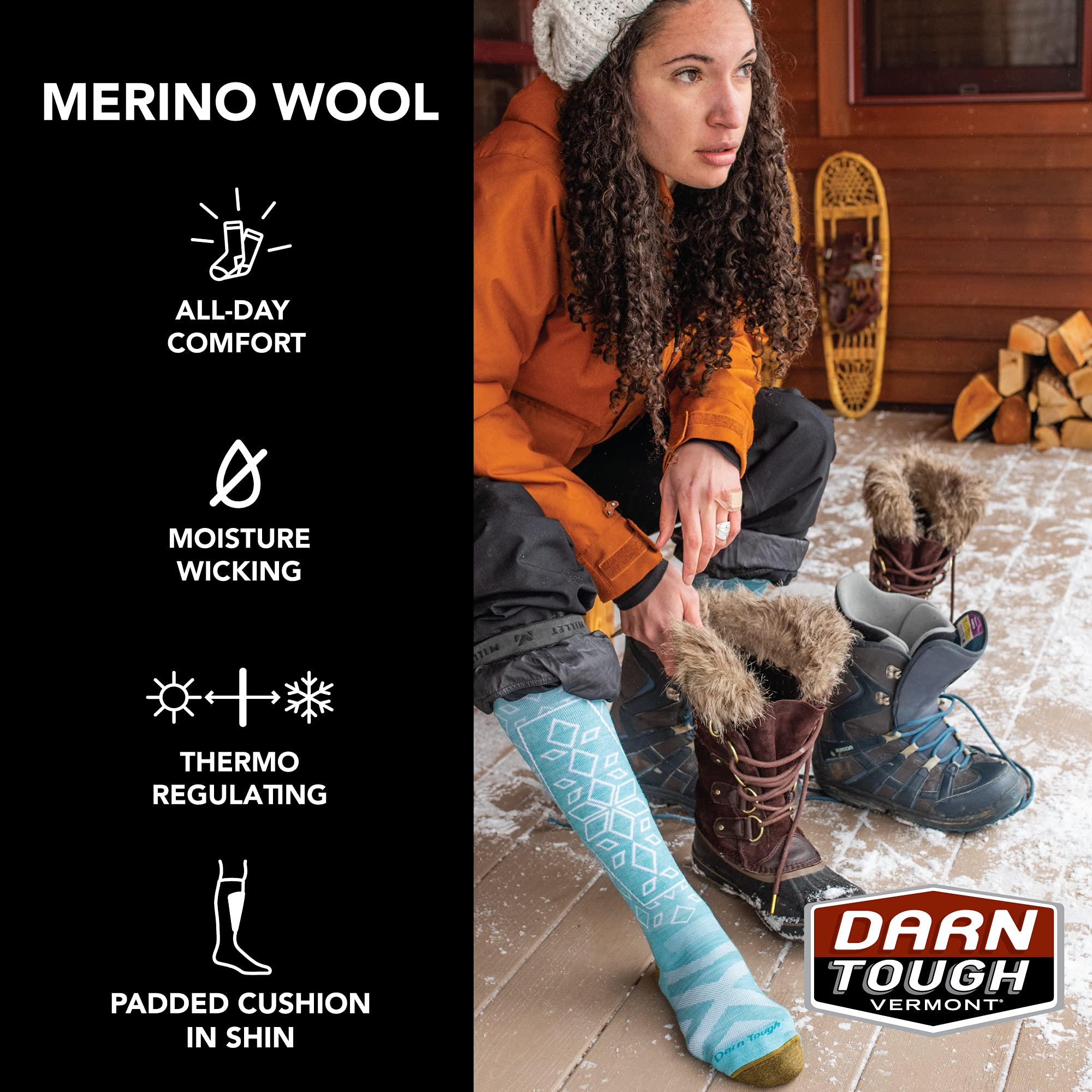 Darn Tough (Style 8008) Women's RFL Snow Sock - Dark Teal, Small