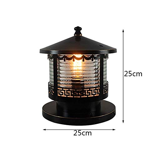 DIAOD LED Post Lights Outdoor Villa Home Garden Patio Pillar Lamp E27 Waterproof Glass Lantern Lawn Light Balcony Garage Terrace Fence Sconce Light