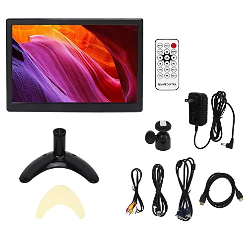 HD Color Screen, Remote Control 100-240V Dual Speakers 12 Inch TFT LCD Monitor HD Multimedia Interface for Home PC (US Plug)
