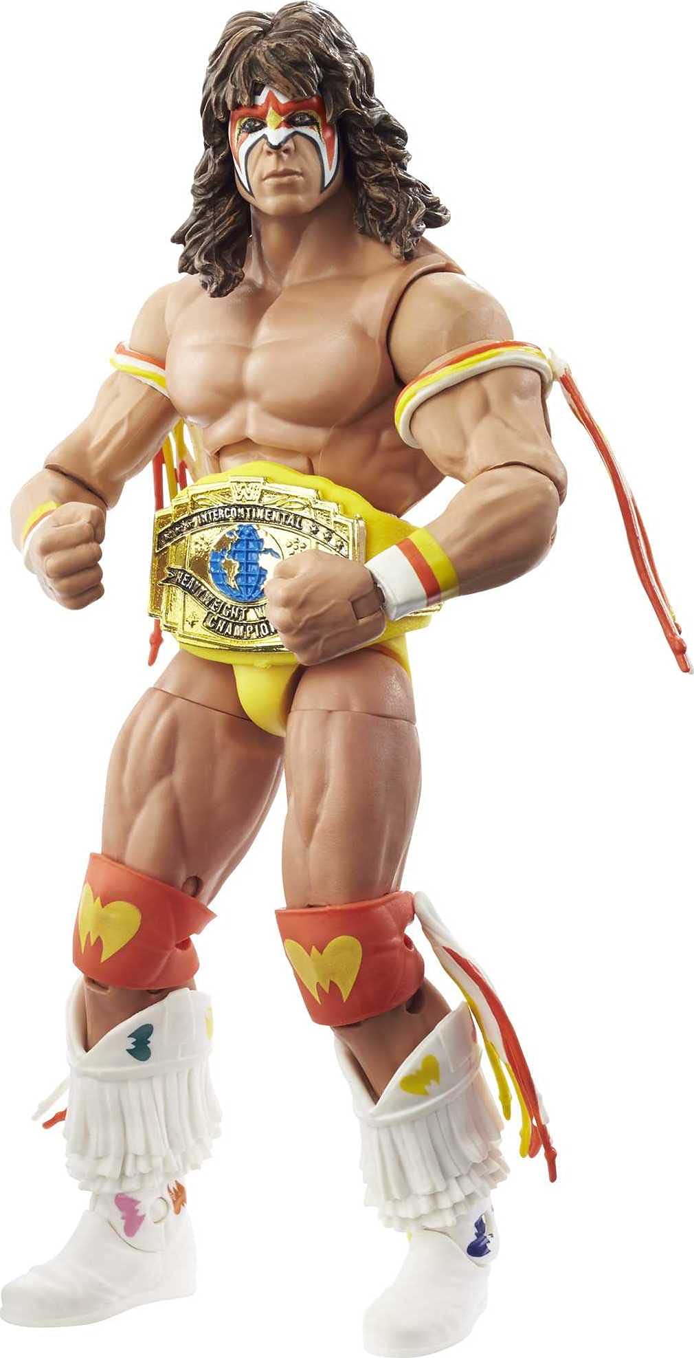 WWE Mattel Ultimate Warrior Royal Rumble Elite Collection Action Figure with Authentic Gear & Accessories, 6-in Posable Collectible Gift for Fans Ages 8 Years Old & Up,Multicolor