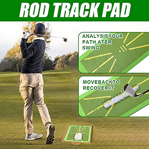 Golf Training Mat for Swing Detection Batting, Premium Golf Impact Mat, Analysis Swing Path and Correct Hitting Posture Golf Practice Mat, Golf Training aids for Indoor/Outdoor