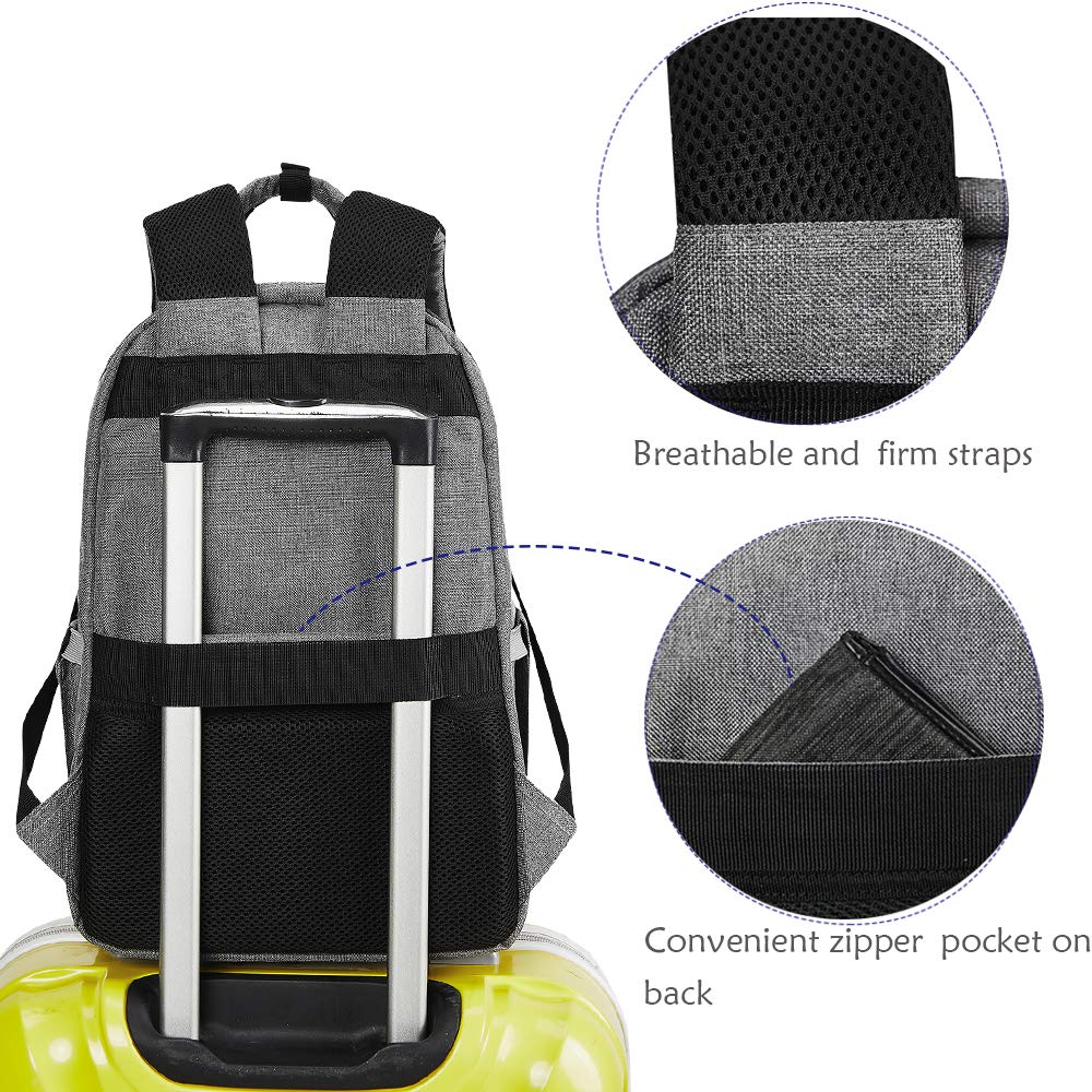 Diaper Bag Breast Pump Backpack - Multi-Function Cooler and Moistureproof Bag Double Layer for Mother Baby Bottle Breast Milk Pump Outdoor Working Backpack with Insulation Bag (Grey) (Medium)