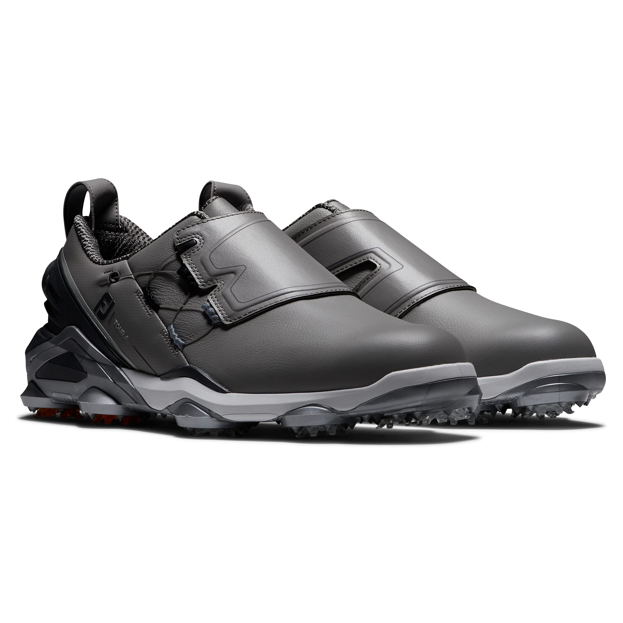 FootJoy Men's Tour Alpha Boa Golf Shoe, Grey/Charcoal/Orange, 13 Wide