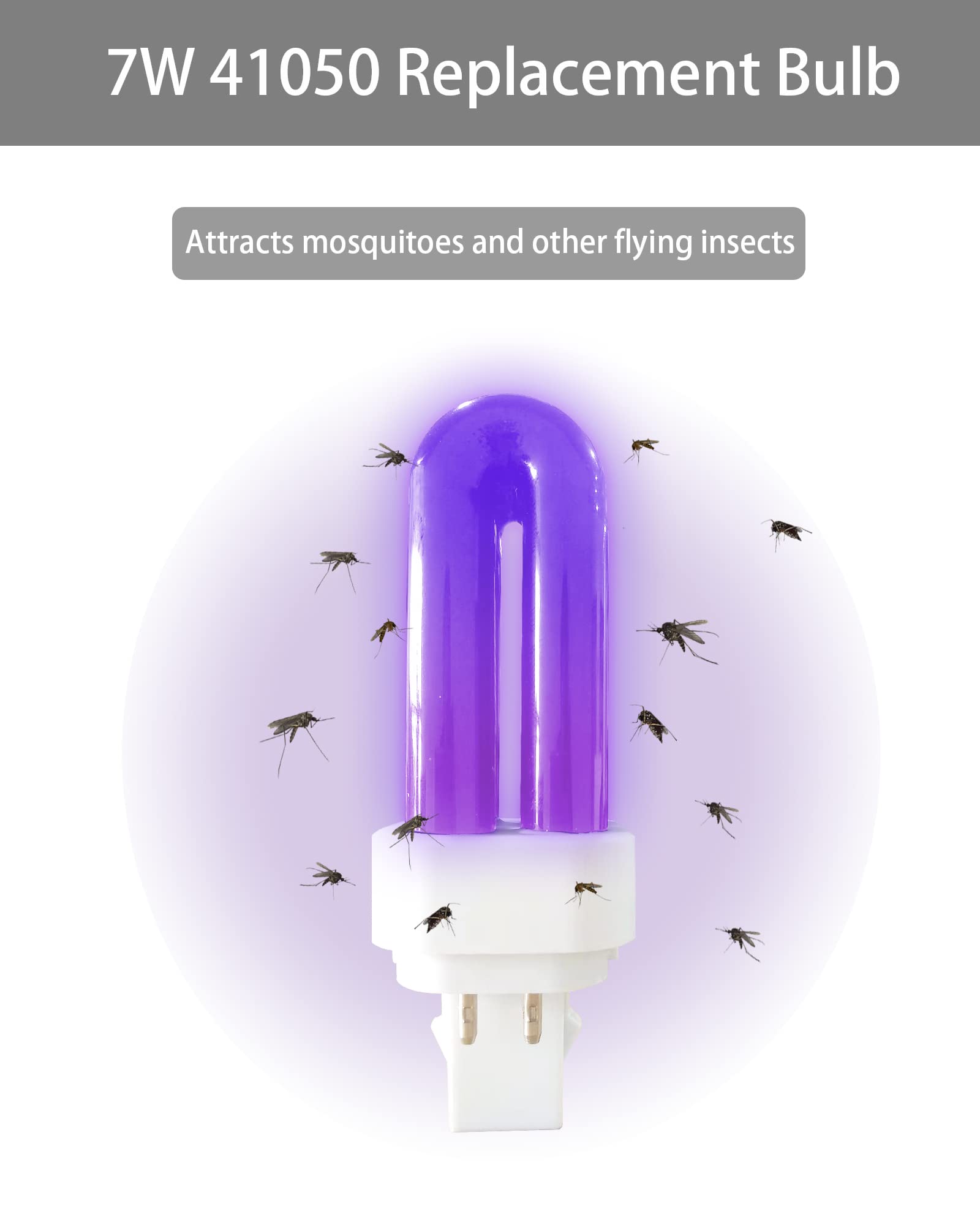 Dichroma 41050 7W Replacement Bulbs Compatible with Dynatrap DT1260 DT1050 DT1100 DT1210 DT1250 1/2 Acre Insect and Mosquito Trap Light, 4 Pack