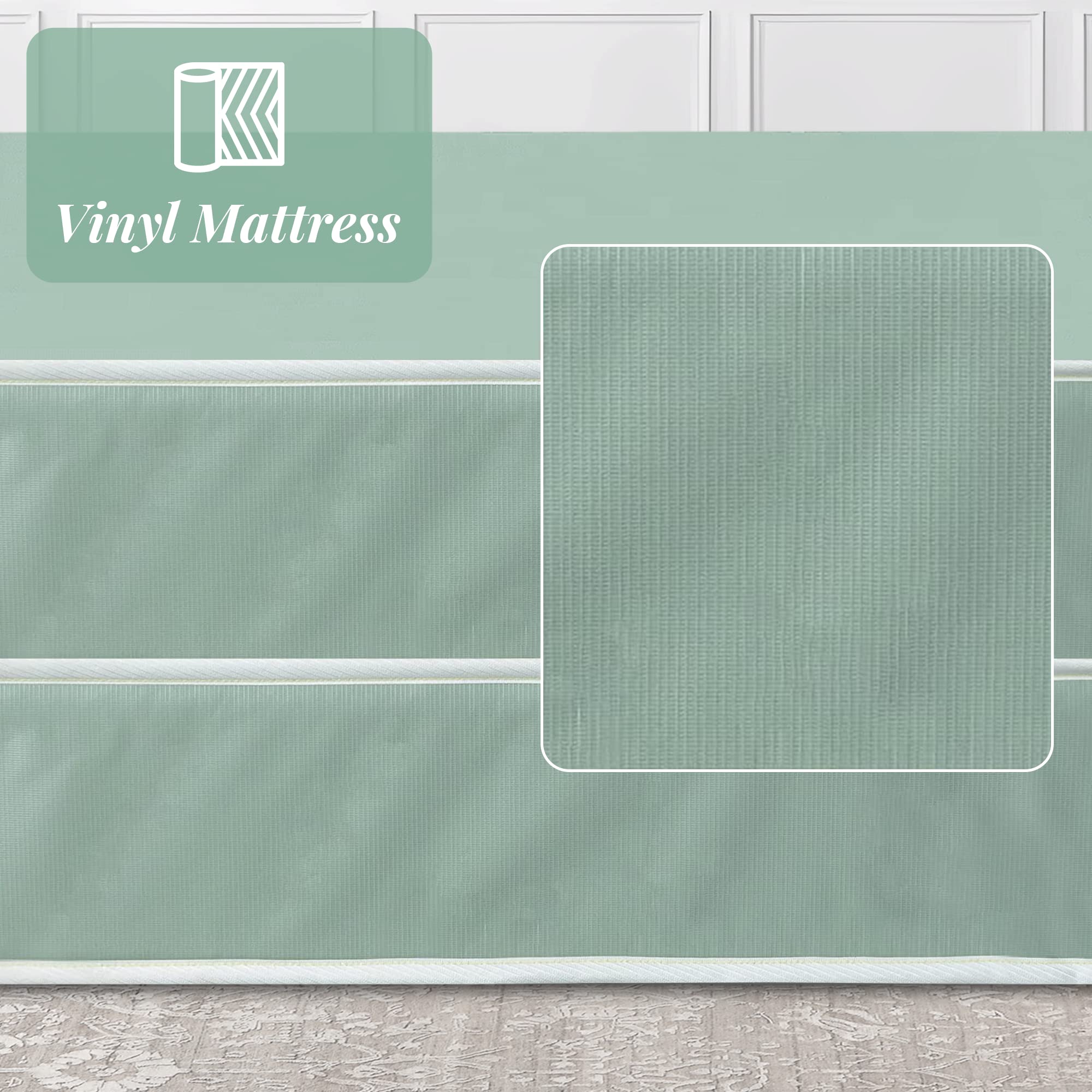 Nutan 8" Firm Sleeping Mattress, Double Sided Vinyl Mattresses for Complete Comfiness, Waterproof Security for Long Time Use, Provides All Rounded Necessary Body Support, Green, Full
