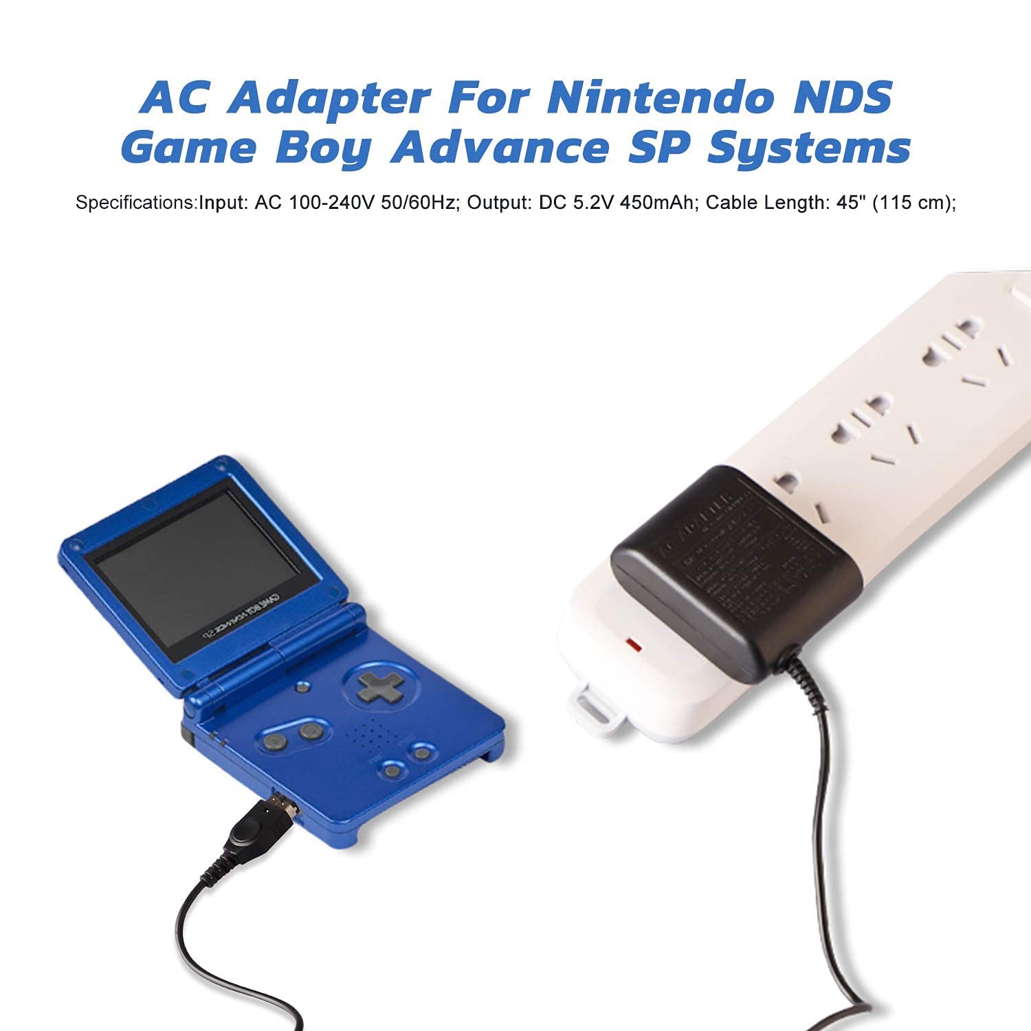 Xahpower Games Accessories Bundle, 1 Pack Gameboy Advance SP Charger and 1 Pack DS Lite Charger