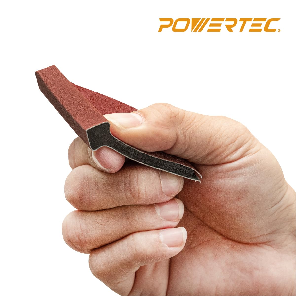 POWERTEC 21 Profile Sander, 10PCs Contour Sanding Grips with Woodworking Angle Sanding Pads for Convex, Concave & Detail Sanding, Sanding Tool for Wood Trim, Auto Body, Art, Crafts - 11PCs (71620)