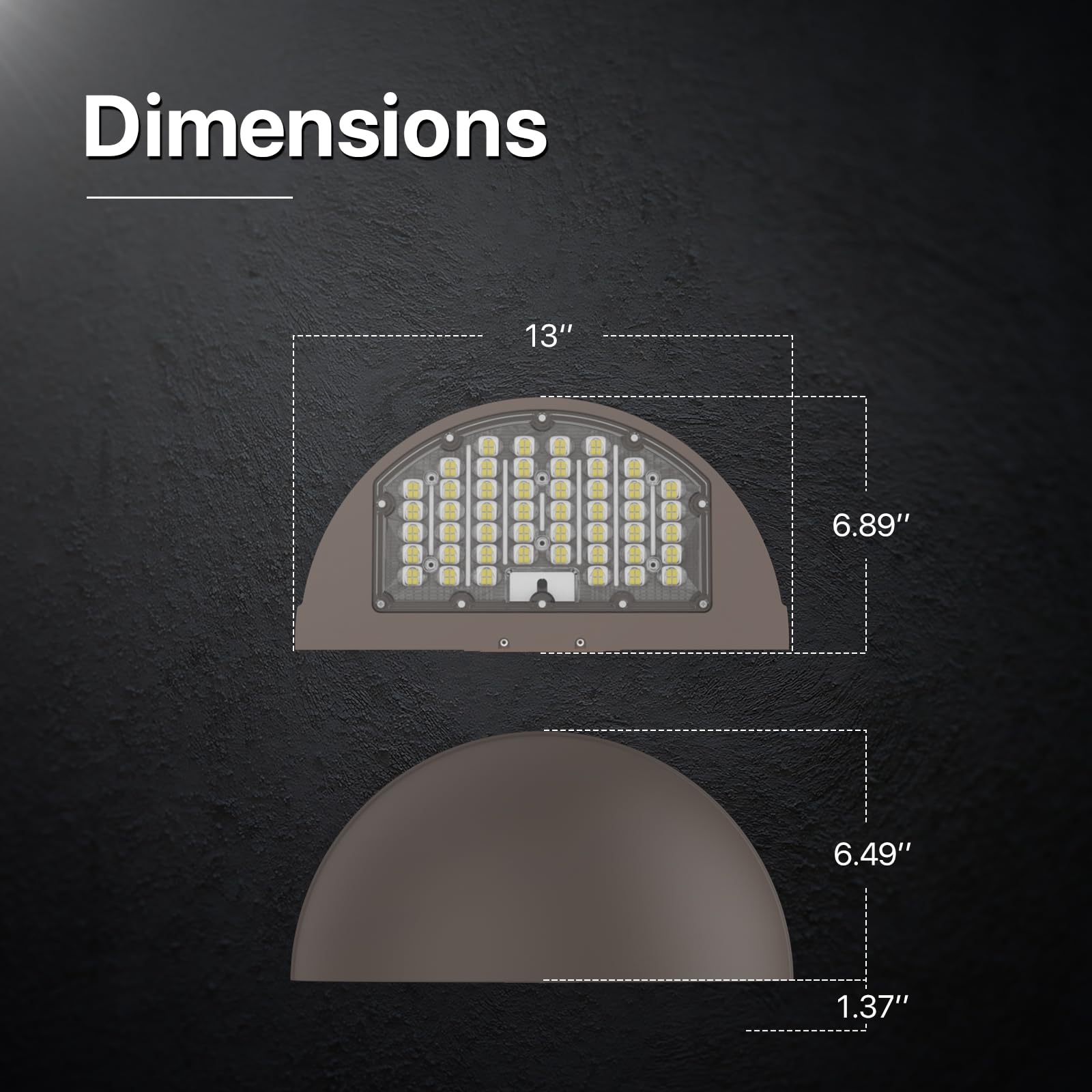 HYPERLITE LED Wall Pack Light 48W/64W/80W and 40W, 5000K for Warehouse Yard Barn Shop Factory