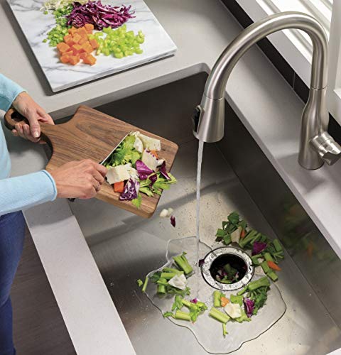 GE Continuous Feed Garbage Disposal, 3/4 Horsepower & 2,700+ RPM, Good for Grinding: Small Bones, Vegetable Peels, & Fruit Pits, Easy Install Kit Included, Non-Corded, GFC720N