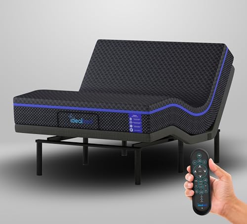 iDealBed G4 Nova Luxury Memory Foam Mattress + 4i Custom Adjustable Bed, Pressure Relief Support, Cooling Temp Regulation, Advanced Silent Operation, Massage (Nova Firm, King)
