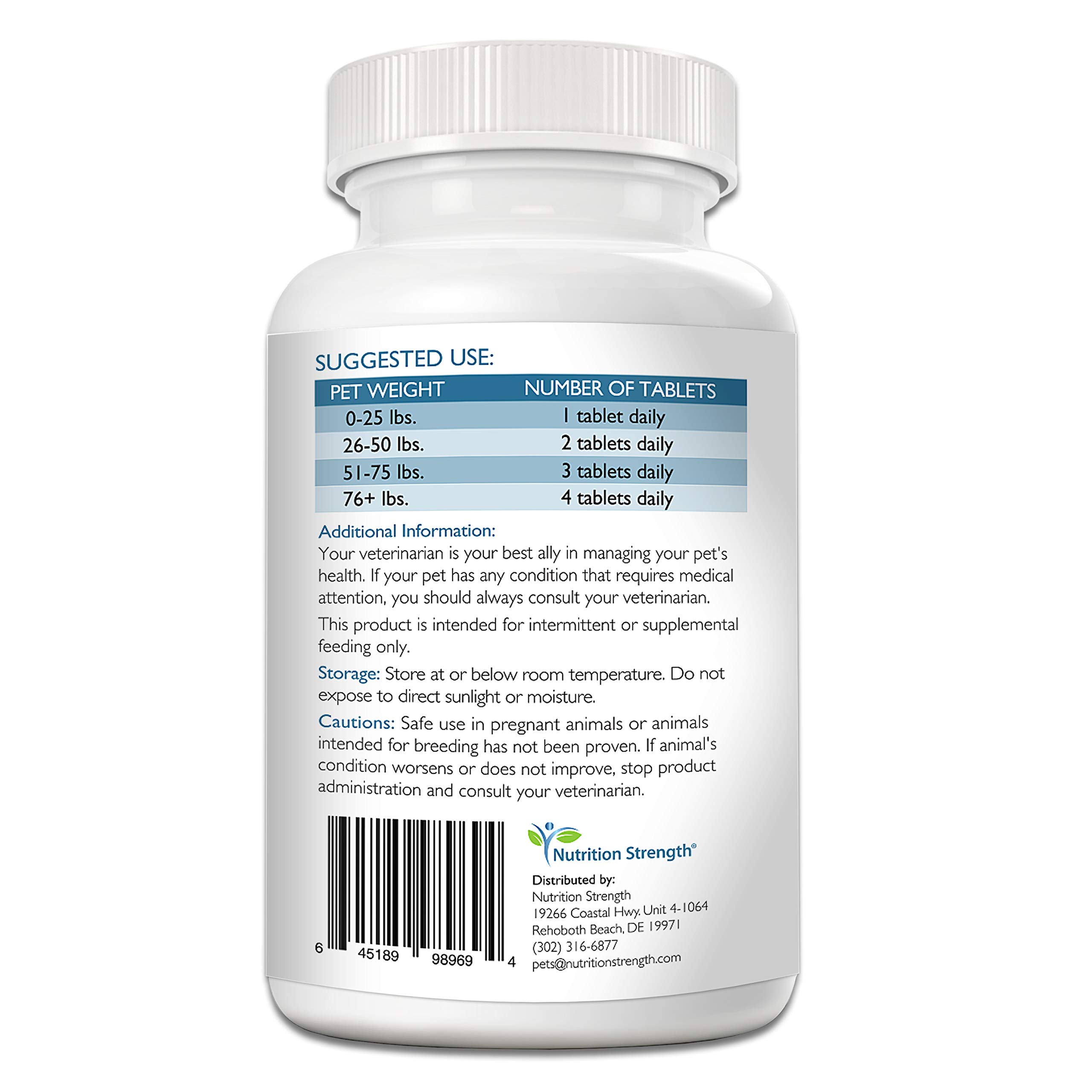 Nutrition Strength Heart Support for Dogs with Taurine & Carnitine, Promote Blood Circulation, Support Cardiovascular Function, Heart Muscle Integrity & Free Radical Defenses, 120 Chewable Tablets