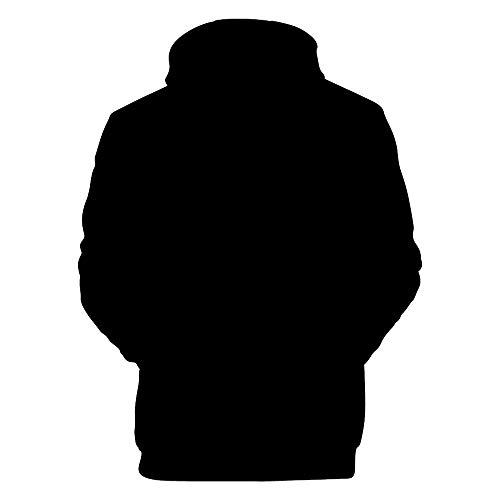 Thenlian Women Men Christmas Suit Pattern 3D Print Long Sleeve Caps Sweatshirt Pullover Hooded Sweater(XL, Black)