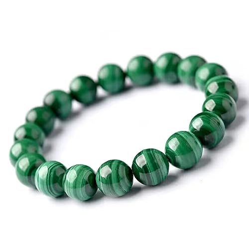 flipfit 8MM Natural Malachite Bracelet Men's Women's Round Beads Crystal Bracelet