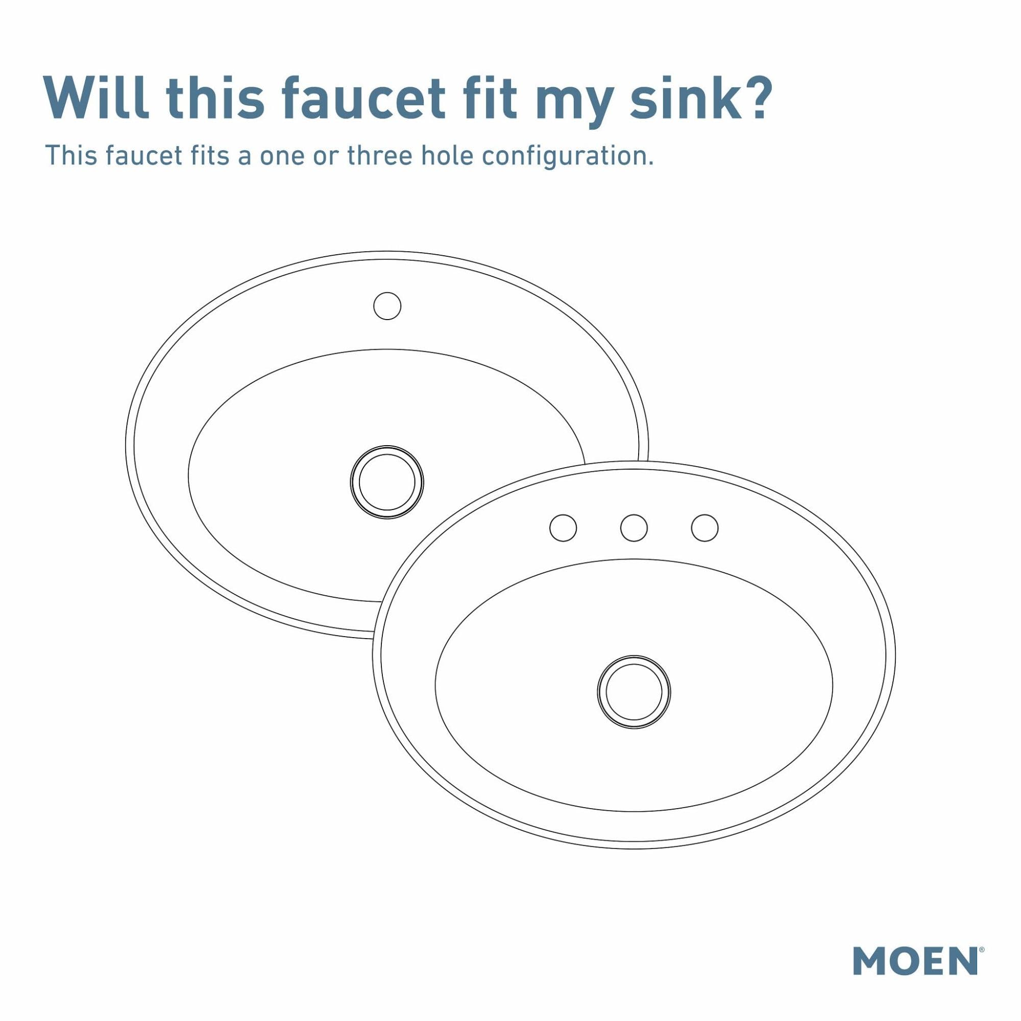 Moen Sarona Spot Resist Brushed Nickel One-Handle Single Hole Rustic Farmhouse Bathroom Sink Faucet with Optional Deckplate, 84144SRN