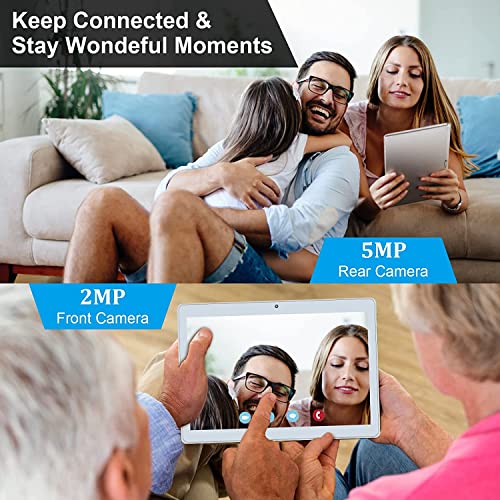 HOTIPS Android 10 Tablet 10.1 inch 4GB RAM 64GB Storage Octa-core Processor 5000mAh Battery,1280x800 IPS HD Touchscreen Tablets, 2MP+5MP Camera, Support 4G Phone Call, 2.4G Wi-Fi, Bluetooth 4.2
