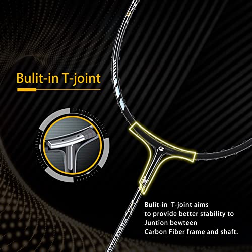 Flexpro 4U 26LBS Tension Carbon Fiber Head Light Series Badminton Racket High Rigid Lightweight Racket Leo