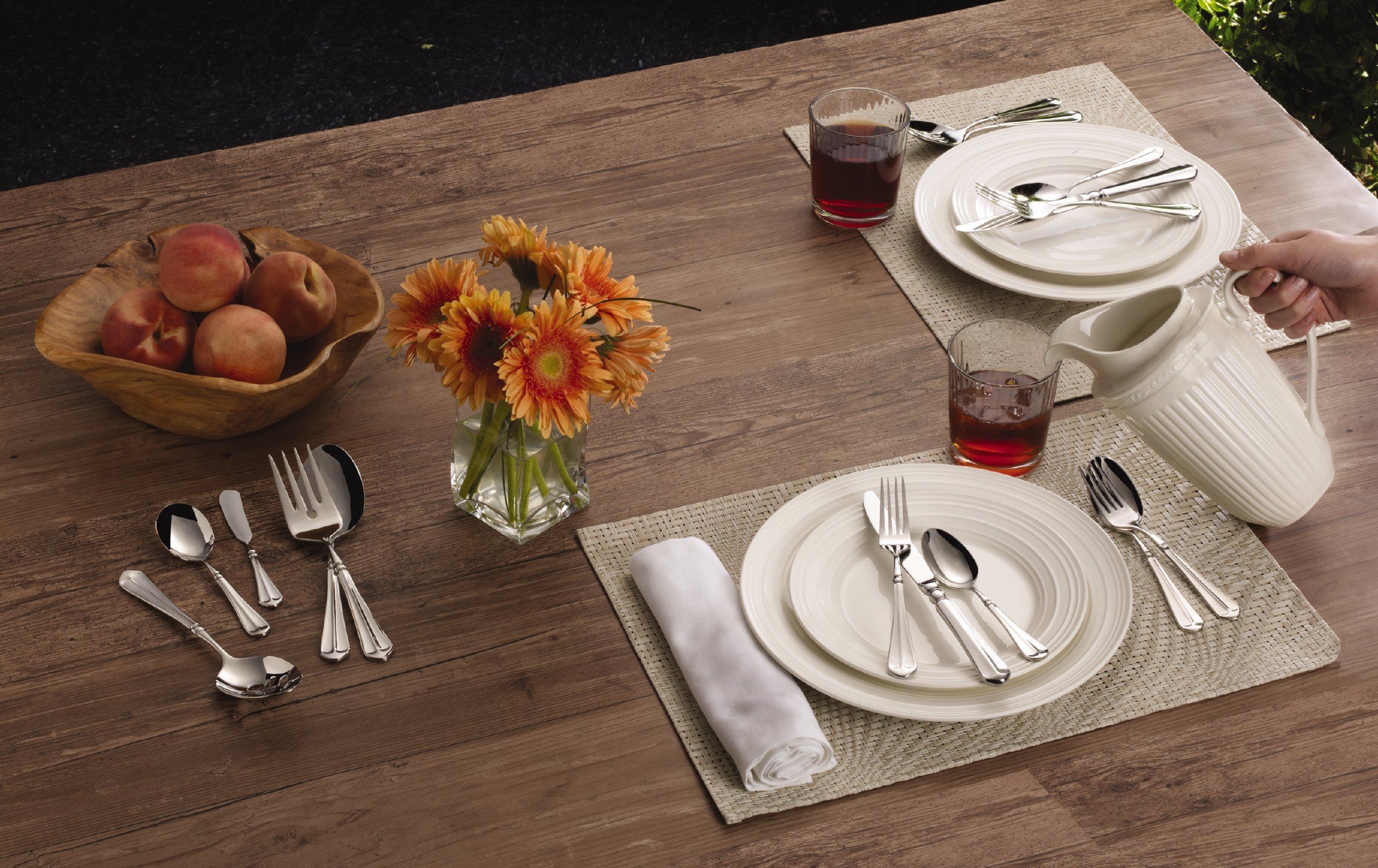 Mikasa French Countryside 45-Piece Stainless Steel Flatware Set with Serveware, Service for 8