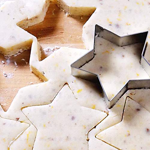 GWHOLE Gingerbread Christmas Cookie Tree Cutter Set, Star Linzer Cookie Cutters for Kids Winter Holiday Party, Set of 6