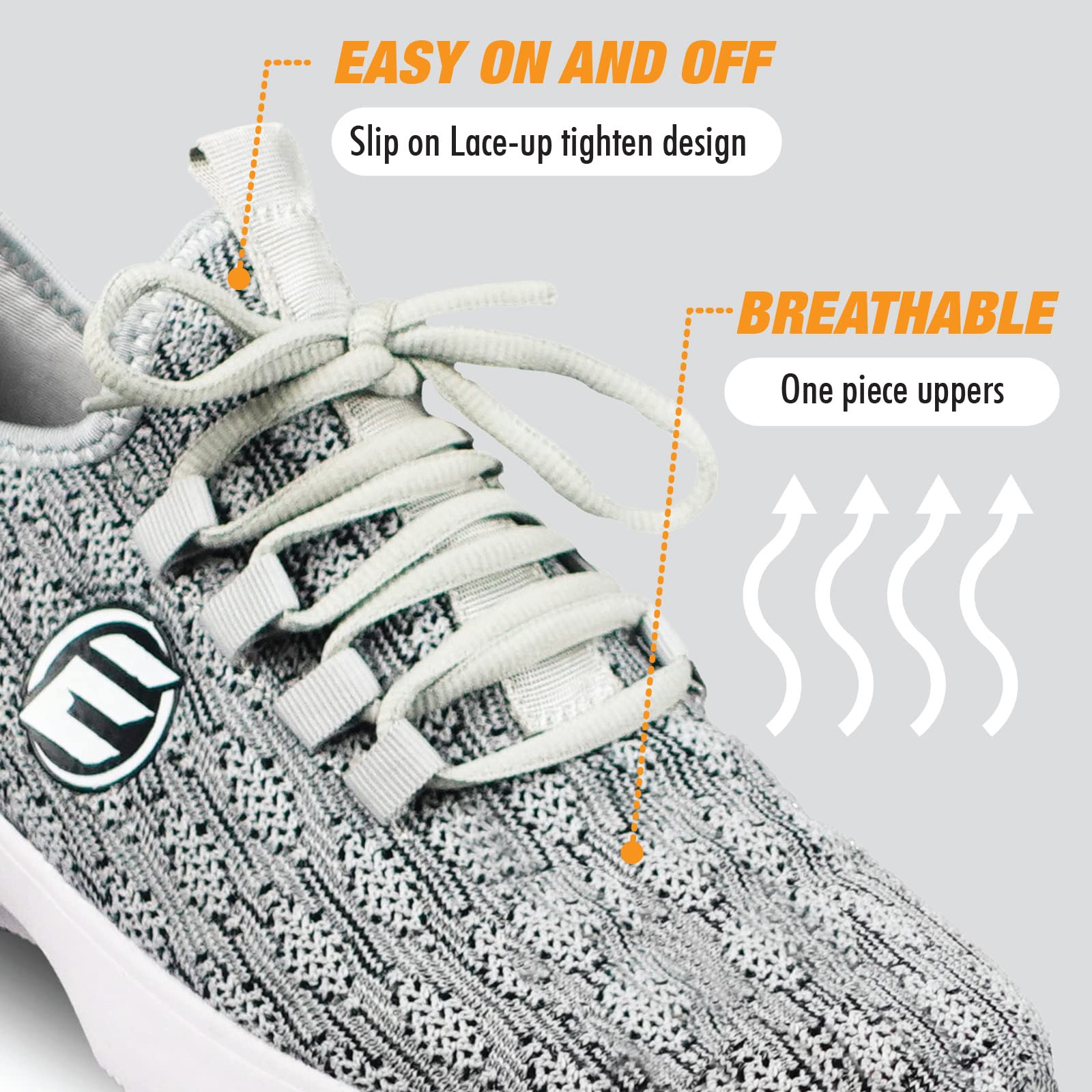 ELITE Women's Kona Bowling Shoes - Athletic Mesh Lightweight Lace Up Style with Universal Slide Soles (Charcoal, us_Footwear_Size_System, Adult, Women, Numeric, Medium, Numeric_8_Point_5)