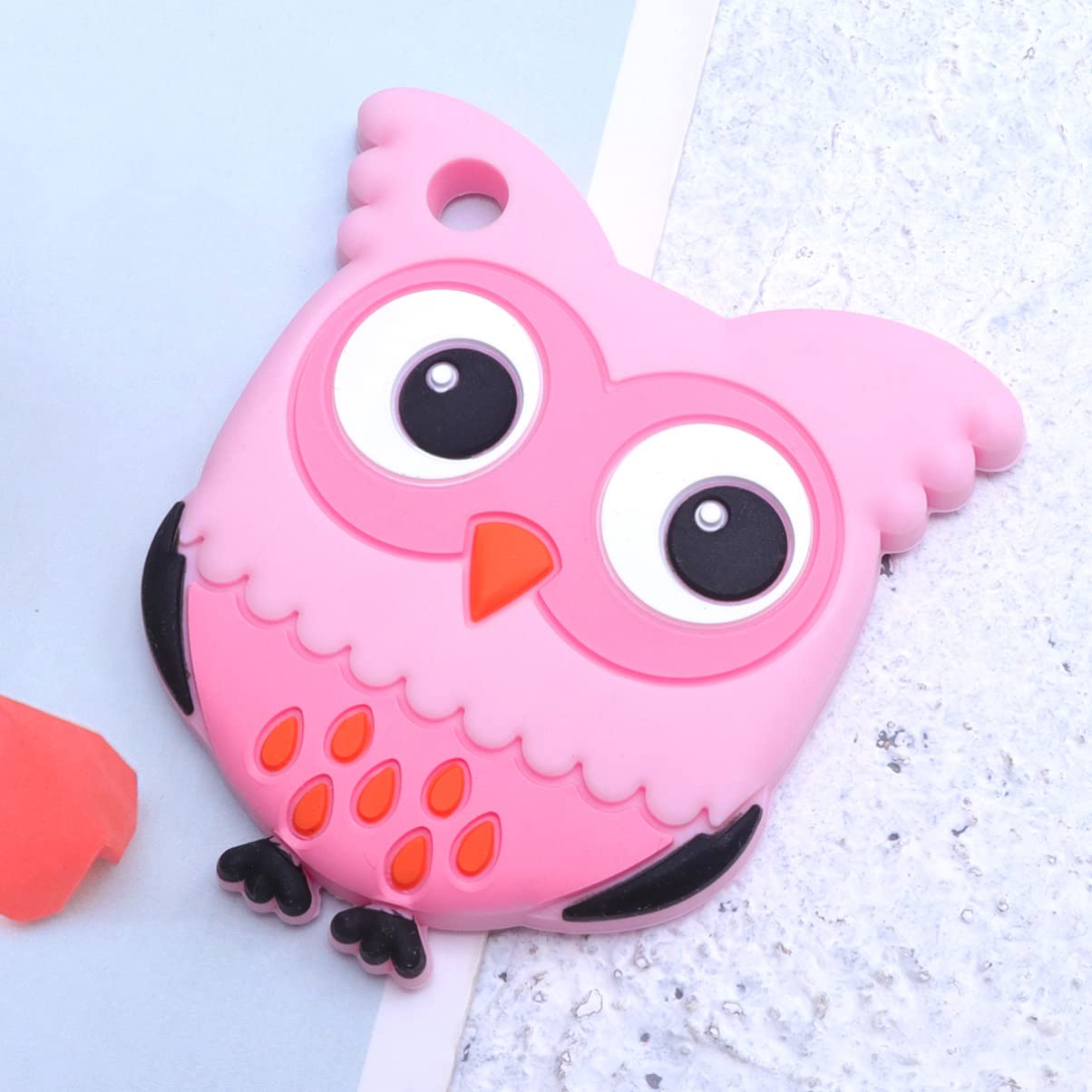 Healifty Baby Silicone Teethers Animal Owl Shape Teething Toy Baby Teether Chewing Toys Educational Playthings for Infant Pink