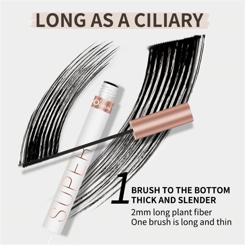 Honey Whisper 4D Mascara for Fine Short Eyelash, Waterproof Extra Long Lash Eyelashes,Voluminous Eyelashes, Long Lasting, Smudge-proof，Black (0.1 fl. Oz)