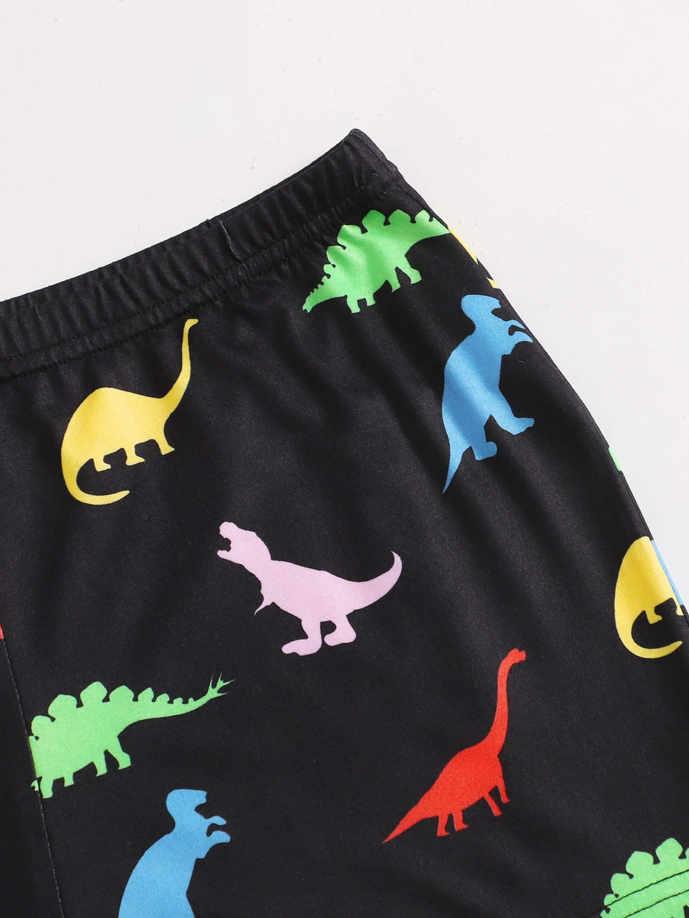 Floerns Women's Summer Dinosaur Print Elastic Waist Workout Running Shorts Black S