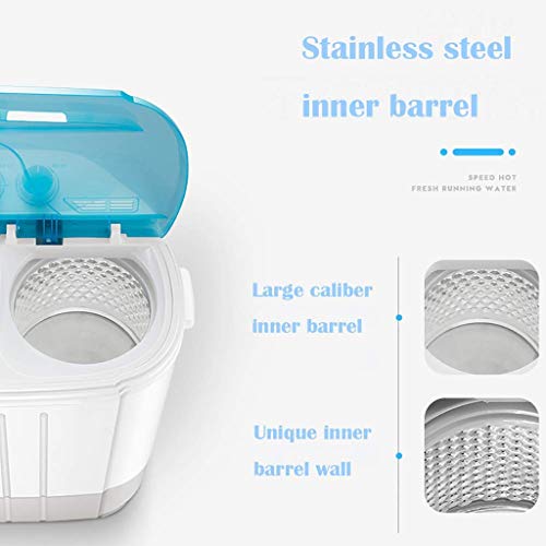 Double Bucket Washing Machine，Portable Compact Washing Machine Twin Tub Capacity, Lightweight Small Laundry Washer for Apartment