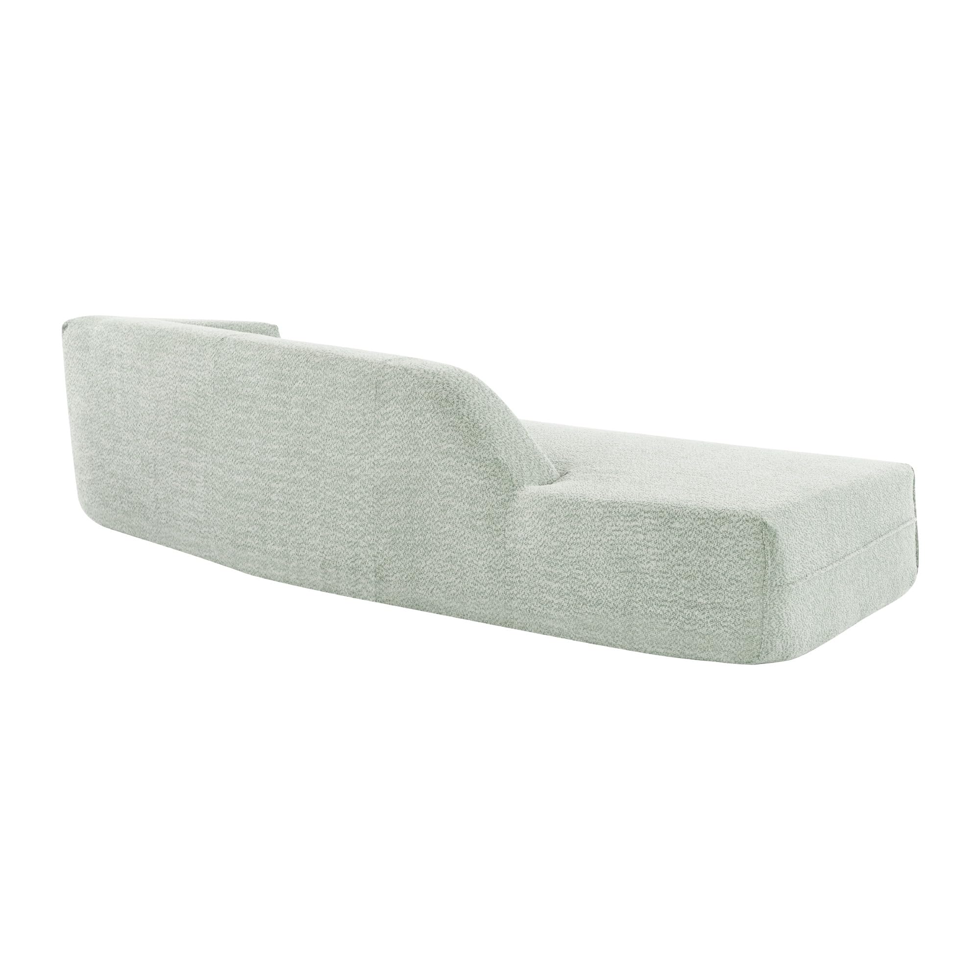 Merax 109.4" Curved Chaise Lounge, Recliner Sofa Couch with Linen Fabric and No-Leg Design for Living Room, Study Room, and Apartment, Beige