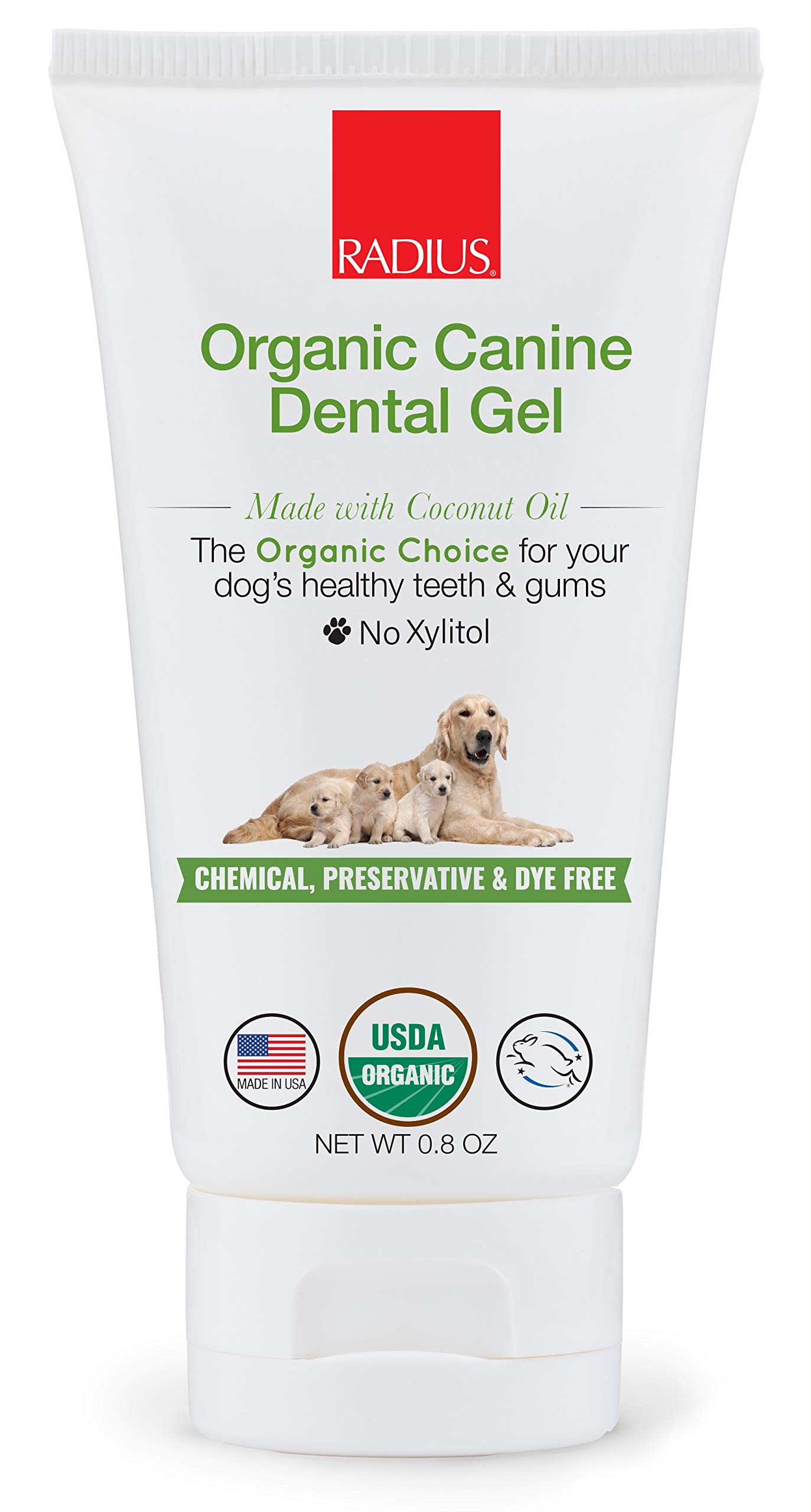 RADIUS USDA Organic Dental Solutions Senior Kit 1 Unit, 1 Dog Toothbrush & 1 0.8oz Toothpaste, Soft Bristle & Non Toxic Toothpaste for Dogs, Designed to Clean Teeth, Xylitol Free
