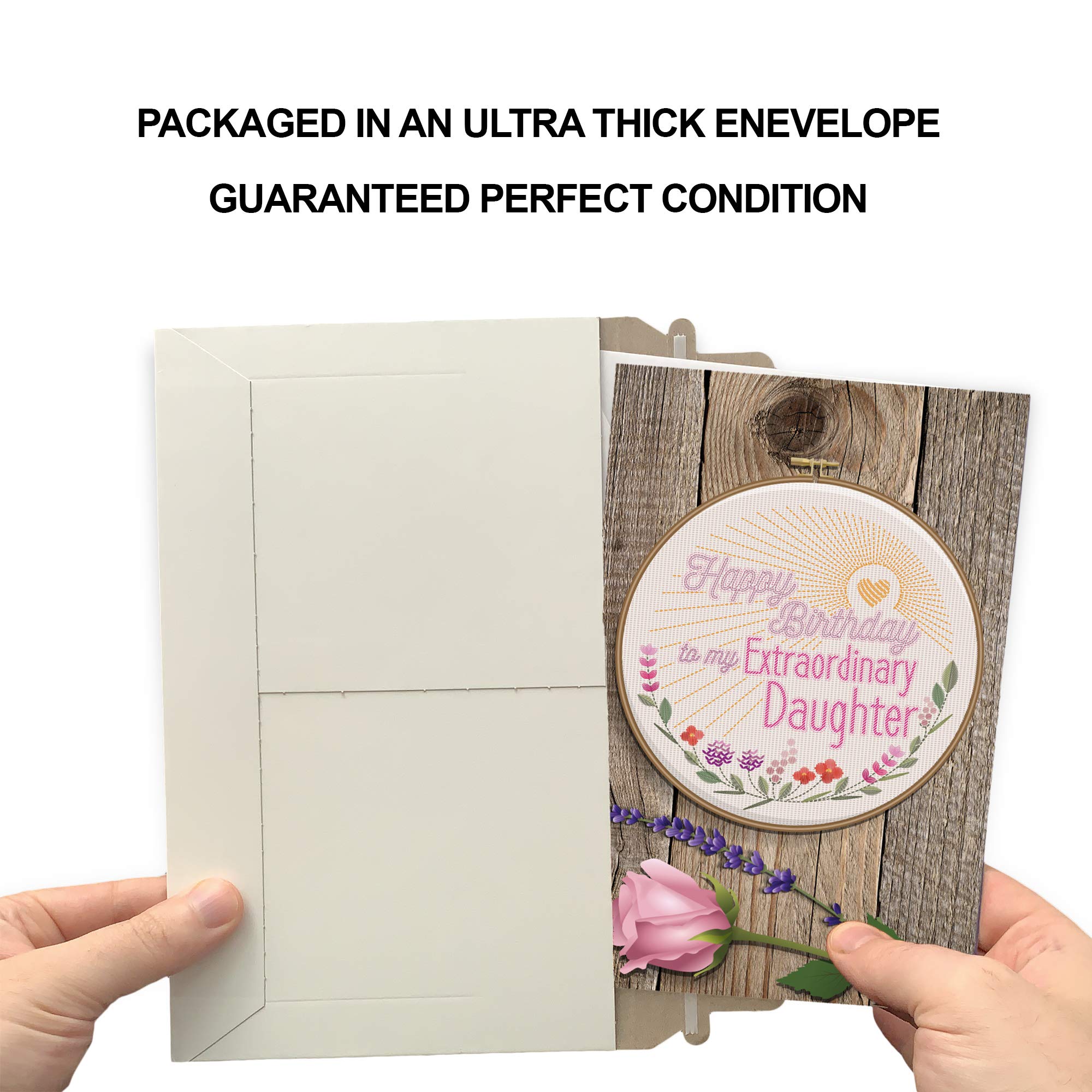Prime Greetings Happy Birthday Card For Daughter, Made in America, Eco-Friendly, Thick Card Stock with Premium Envelope 5in x 7.75in, Packaged in Protective Mailer