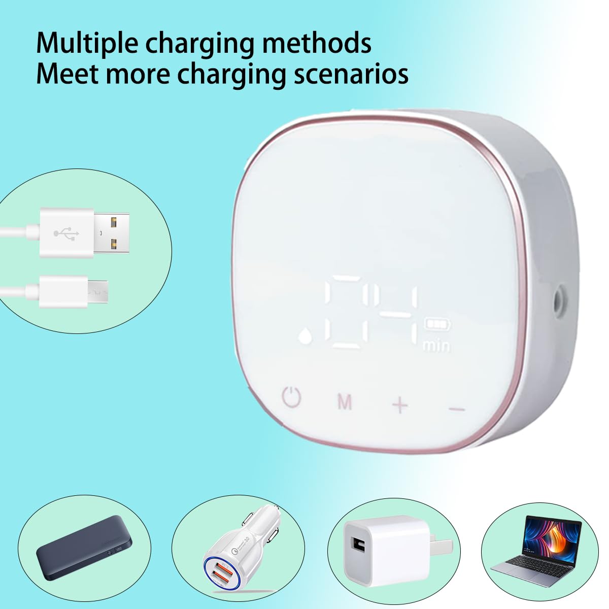 Double Electric Breast Pump,Portable Anti-Backflow,3 Modes and 9 Levels,Strong Suction,Pain Free,LED Display, Easy to Assemble and Clean Rechargeable Milk Extractor for Home and Travel
