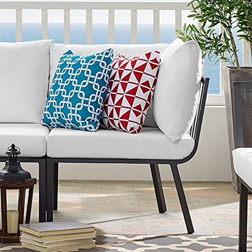 Modway Riverside Outdoor Furniture, Corner Chair, Gray White